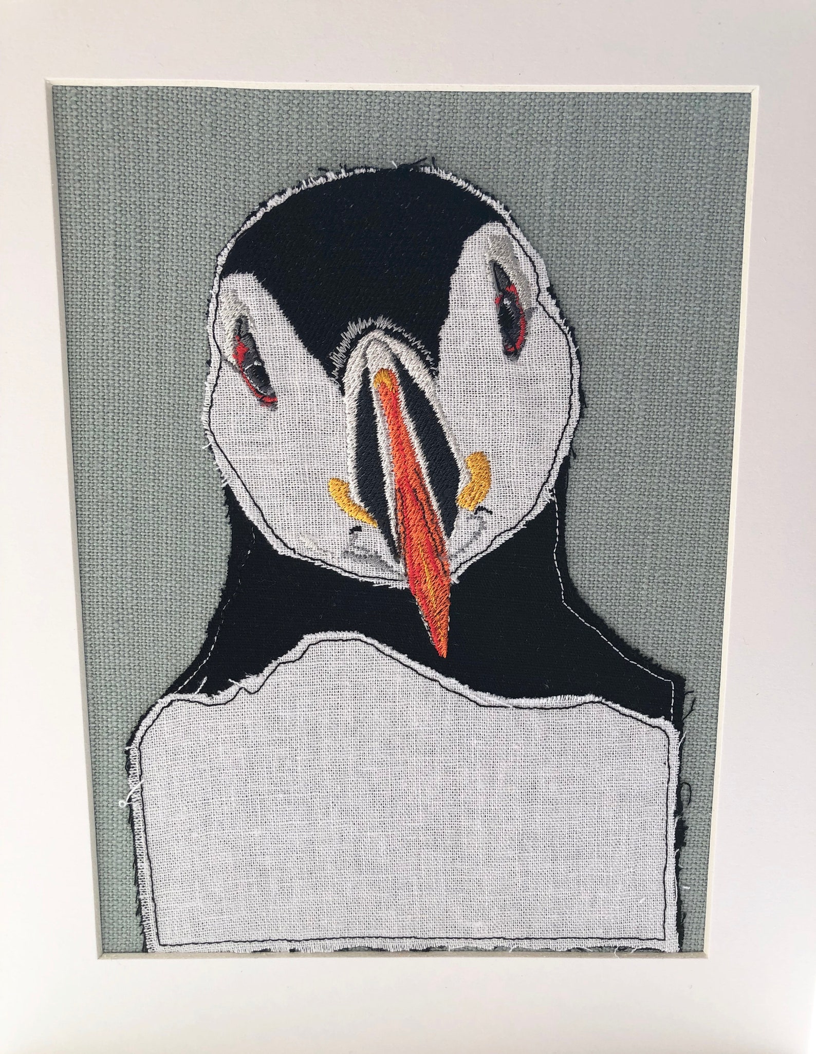 Beautiful Puffin Machine Embroidery Picture - Etsy