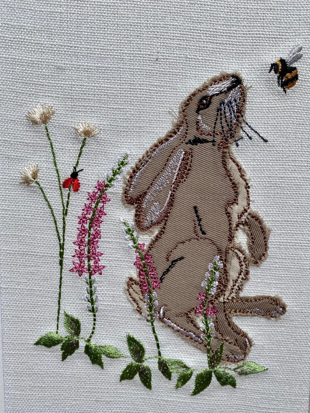 Beautiful Hare Amongst Spring Flowers Machine Embroidery Picture - Etsy