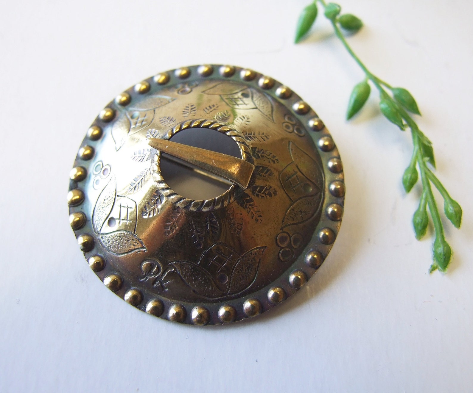 Viking Brass Fibula Brooch // Antique Brass Brooch // - Etsy