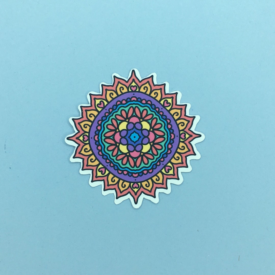 Rainbow Mandala Sticker / Mandala Art / Mandala Lover Gift / Vinyl ...