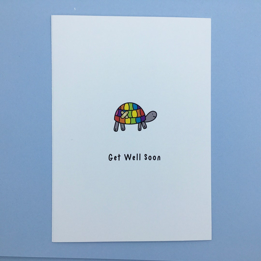 Tortoise Get Well Soon / Turtle Get Well Soon A6 Card - Etsy