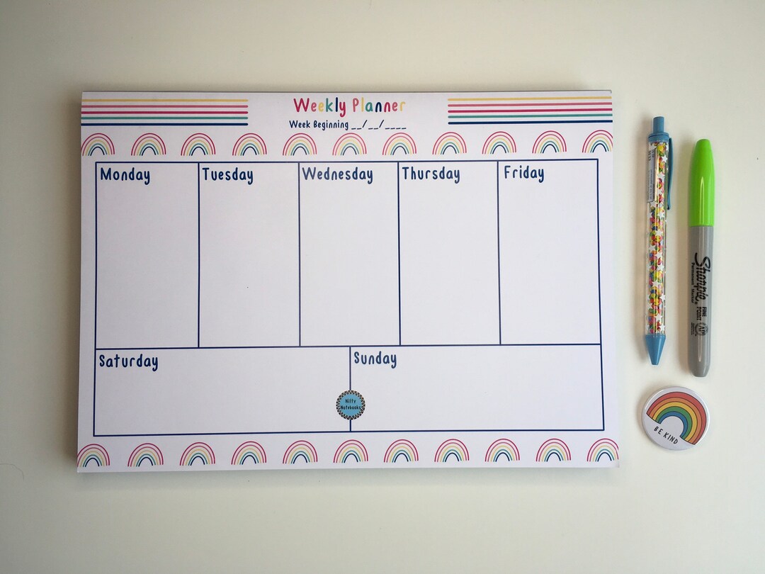 Rainbow A4 Weekly Planner / to Do List / Undated Planner / Desk Pad ...