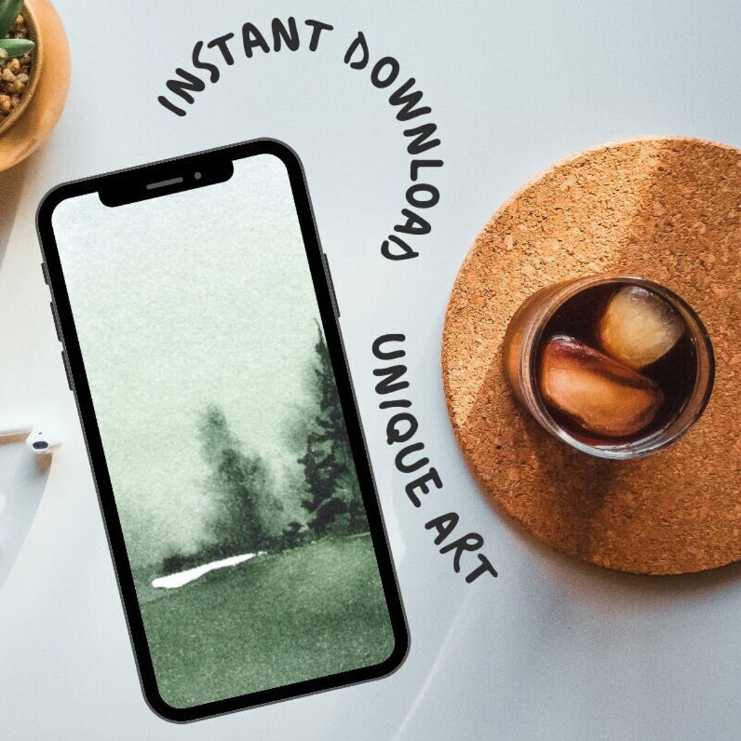 Aesthetic Phone Lock Screen Nordic Forest Wallpaper Digital Download ...