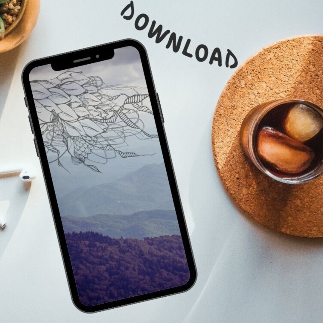 Forestcore Abstract Drawing Phone Lock Screen Original Art Wallpaper ...