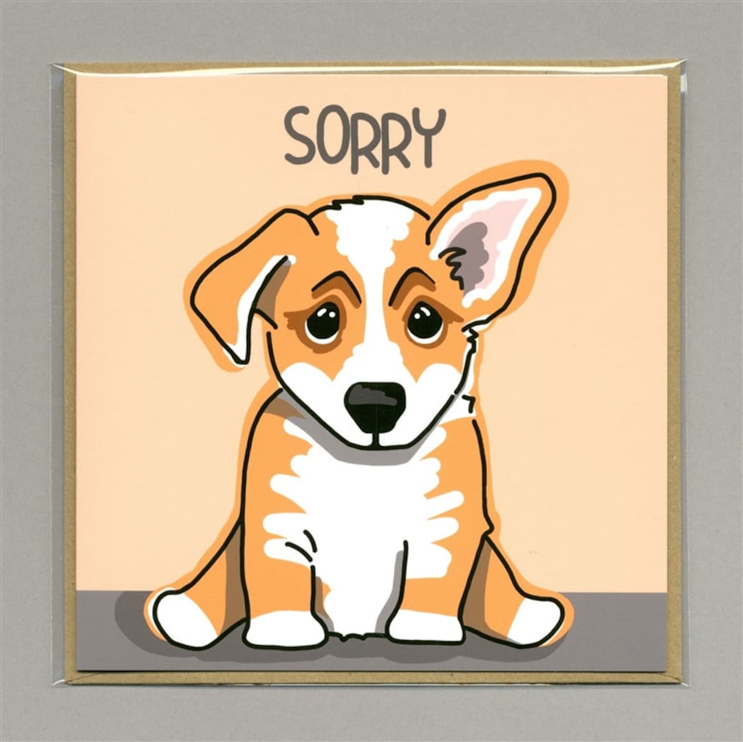 In the Dog House? Cute Corgi Apology Card - Blank Inside - Cartoon ...