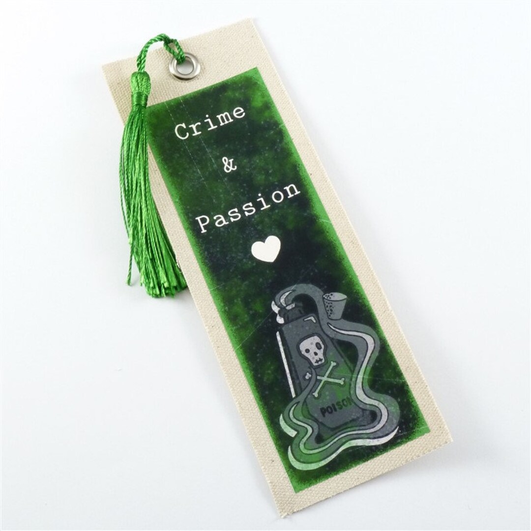 Crime & Passion Bookmark Toxic Green 100% Cotton Canvas - Etsy