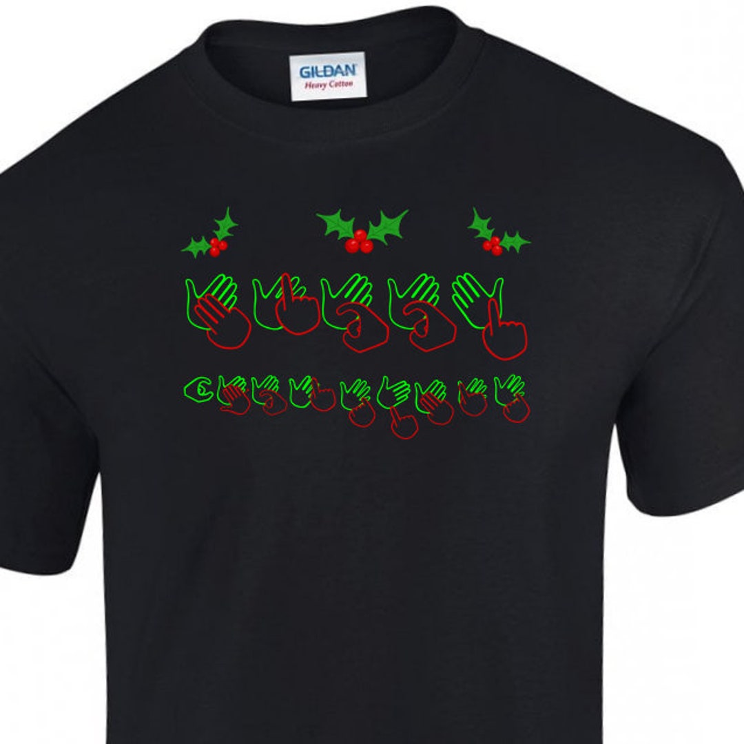 British Sign Language Merry Christmas 100% Cotton T-shirt - Etsy UK