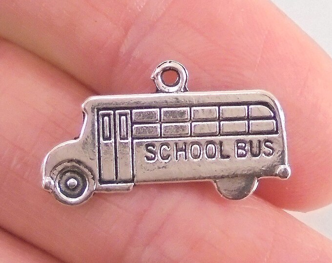 8 School Bus Charms, 23x13mm, Antique Silver Finish - Etsy