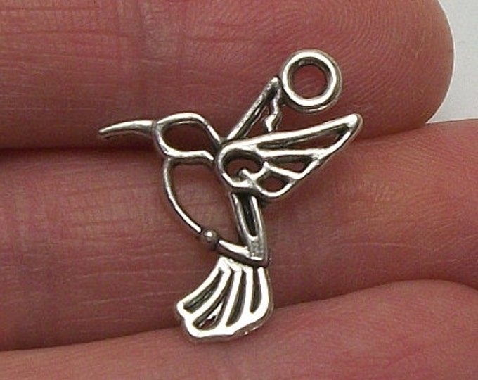 8 Hummingbird Charms, 18x17mm, Antique Silver Finish - Etsy
