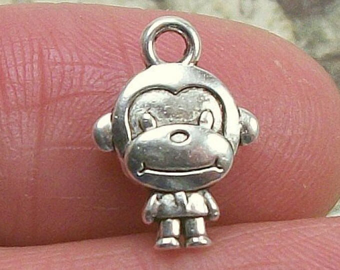 10 Monkey Charms, 15x11mm, Antique Silver Finish - Etsy
