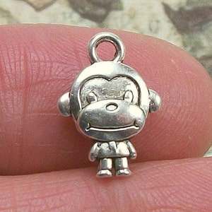 10 Monkey Charms 15x11mm Antique Silver Finish - Etsy