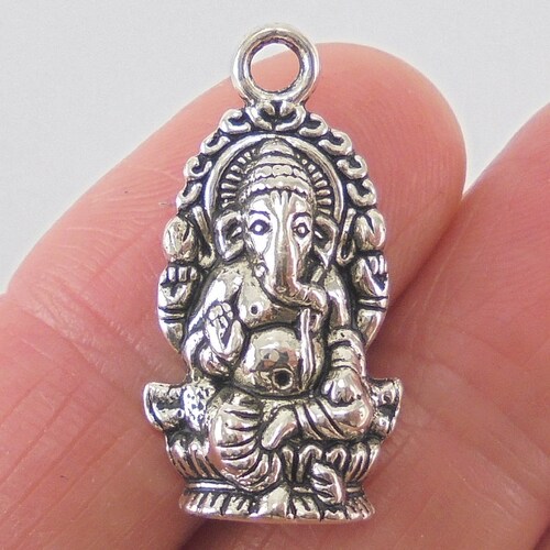 5 Ganesh or Ganesha Charms 27x14mm Antique Silver Finish - Etsy