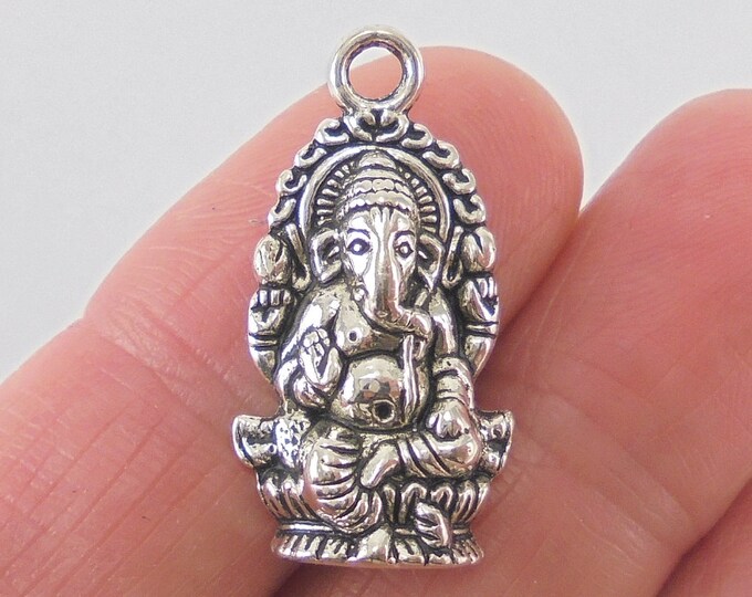 5 Ganesh or Ganesha Charms, 27x14mm, Antique Silver Finish - Etsy