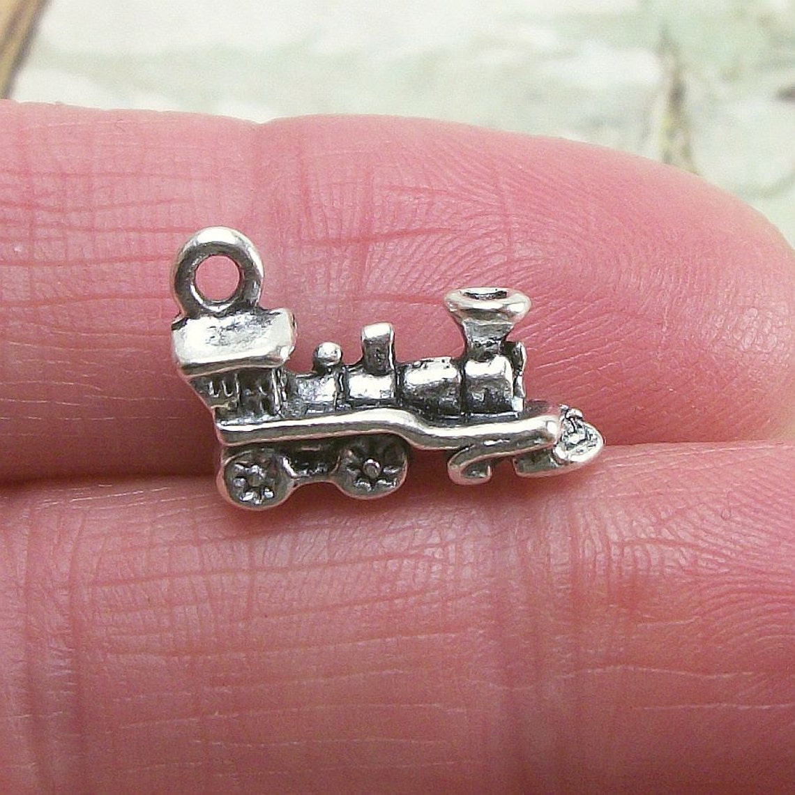 7 Train Charms 17x8x5mm Antique Silver Finish | Etsy