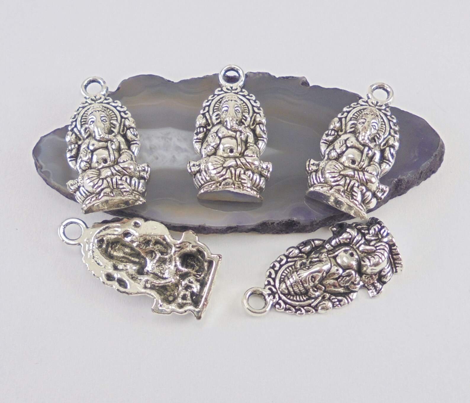 5 Ganesh or Ganesha Charms 27x14mm Antique Silver Finish - Etsy