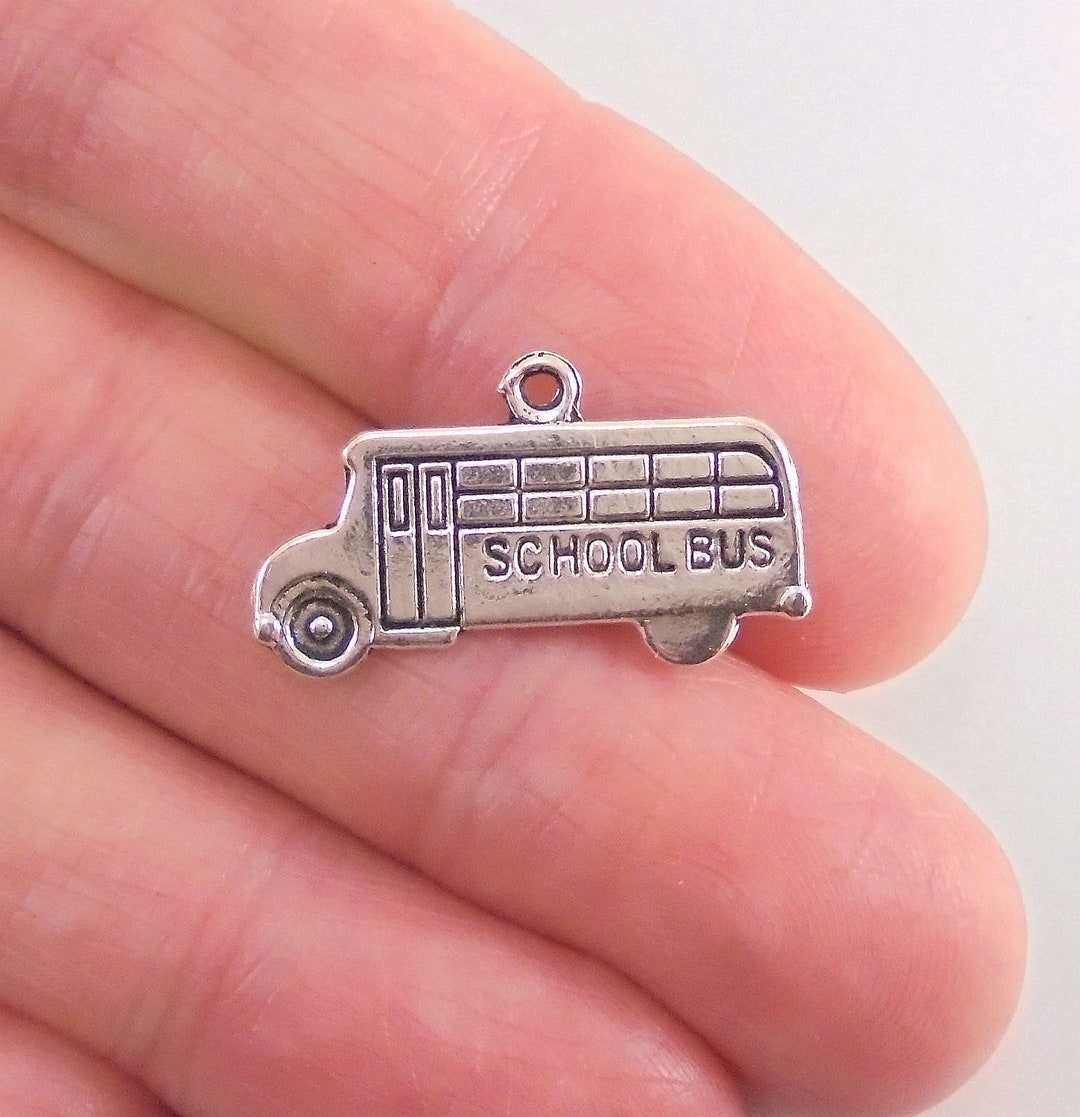 8 School Bus Charms 23x13mm Antique Silver Finish - Etsy