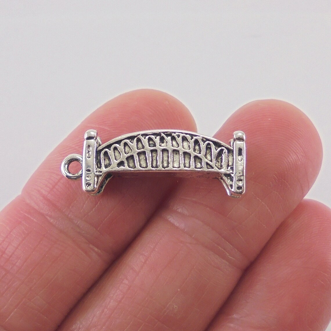 3 Bridge Charms 24x8mm Antique Silver Finish - Etsy
