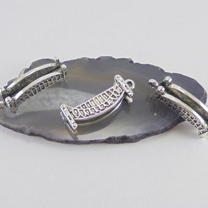 3 Bridge Charms 24x8mm Antique Silver Finish - Etsy