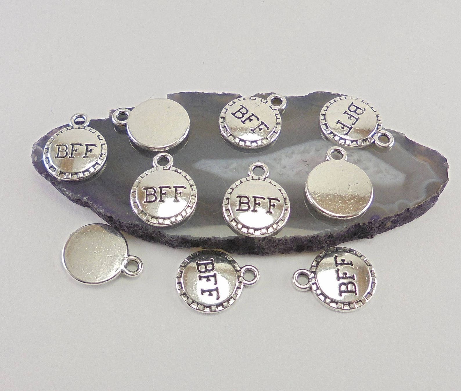 10 BFF Best Friends Forever Charms 14x11mm Antique Silver - Etsy