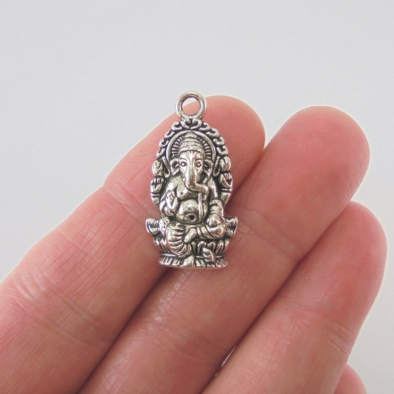 5 Ganesh or Ganesha Charms 27x14mm Antique Silver Finish - Etsy