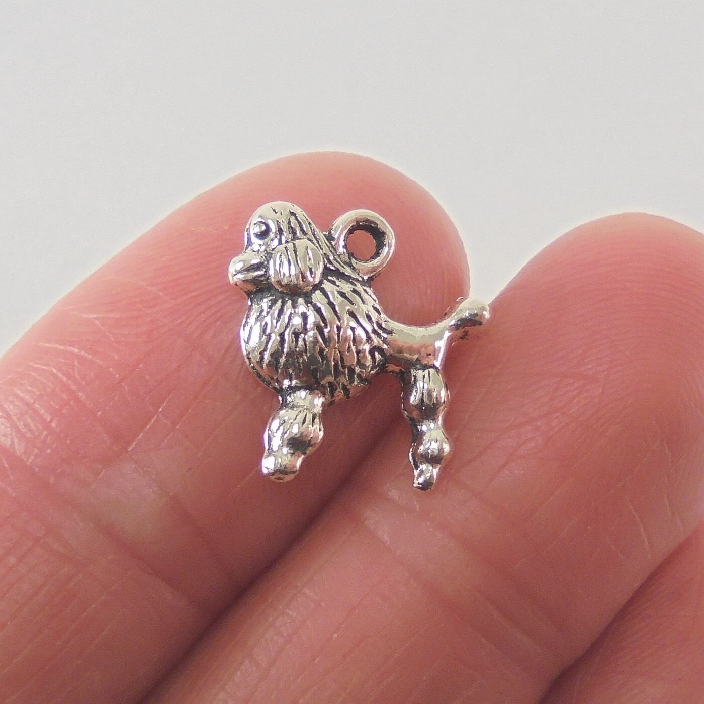9 Poodle Dog Charms 14x14mm Antique Silver Finish - Etsy