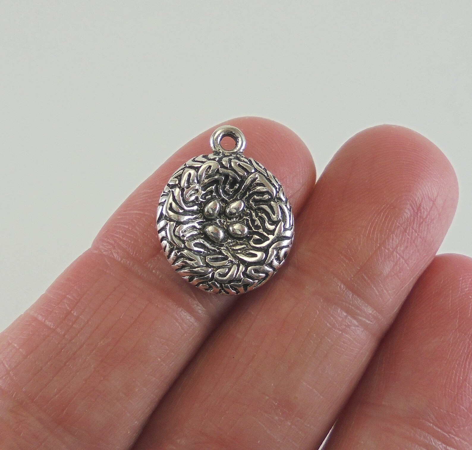 8 Bird's Nest Charms 18x15mm Antique Silver Finish - Etsy