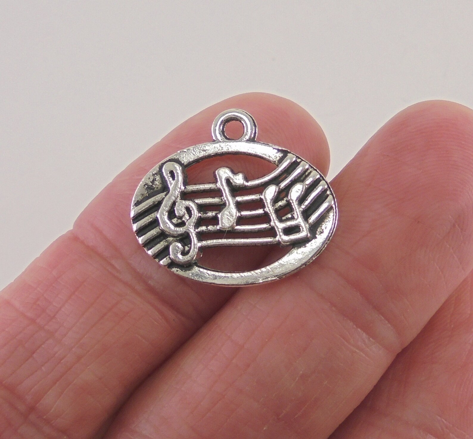 8 Music Notes Charms 20x17mm Antique Silver Finish - Etsy