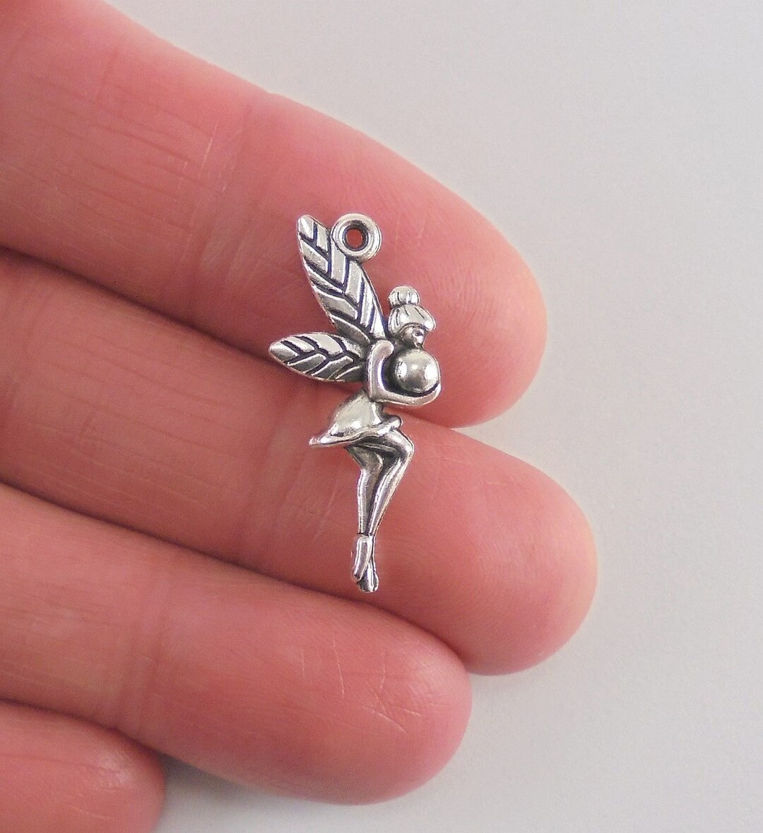 8 Fairy With Sphere Charms 25x12mm Antique Silver Finish - Etsy