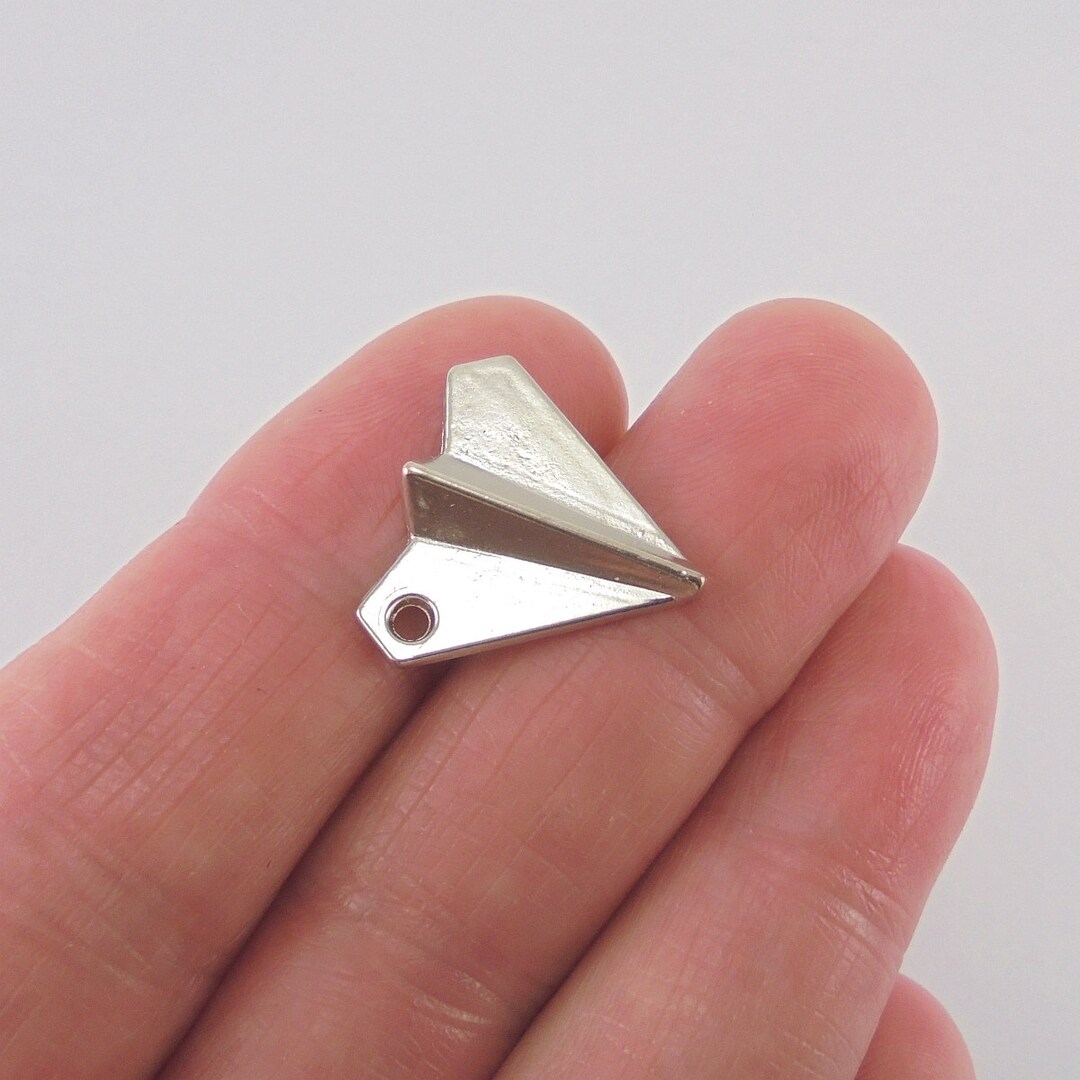 6 Paper Airplane Charms 19x17x4mm Shiny Antique Silver - Etsy