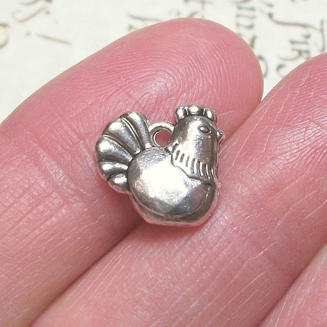 8 Chicken or Hen Charms 12x13x4mm Antique Silver Finish | Etsy