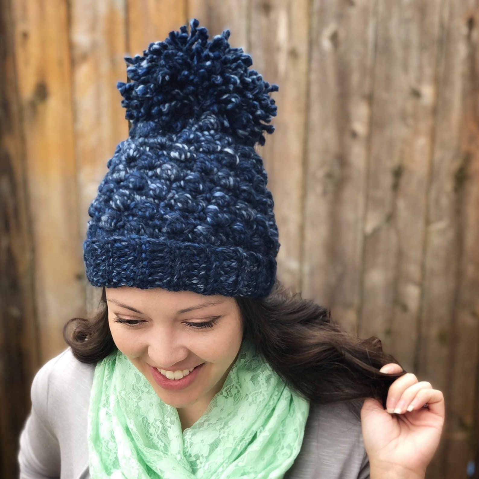 Heather Beanie Crochet Pattern – Berry Stitch Pom Pom Hat (PDF Pattern ...