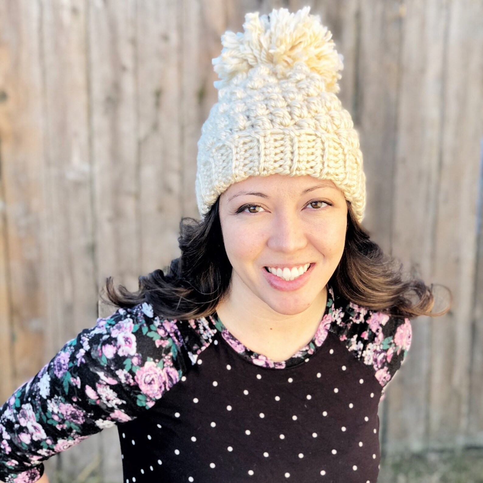 Heather Beanie Crochet Pattern – Berry Stitch Pom Pom Hat (PDF Pattern ...