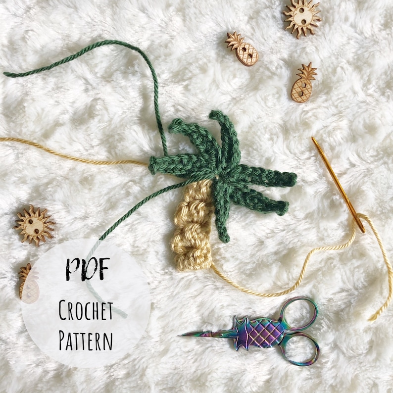 Palm Tree Appliqué Crochet Pattern Crochet Pattern Crochet - Etsy
