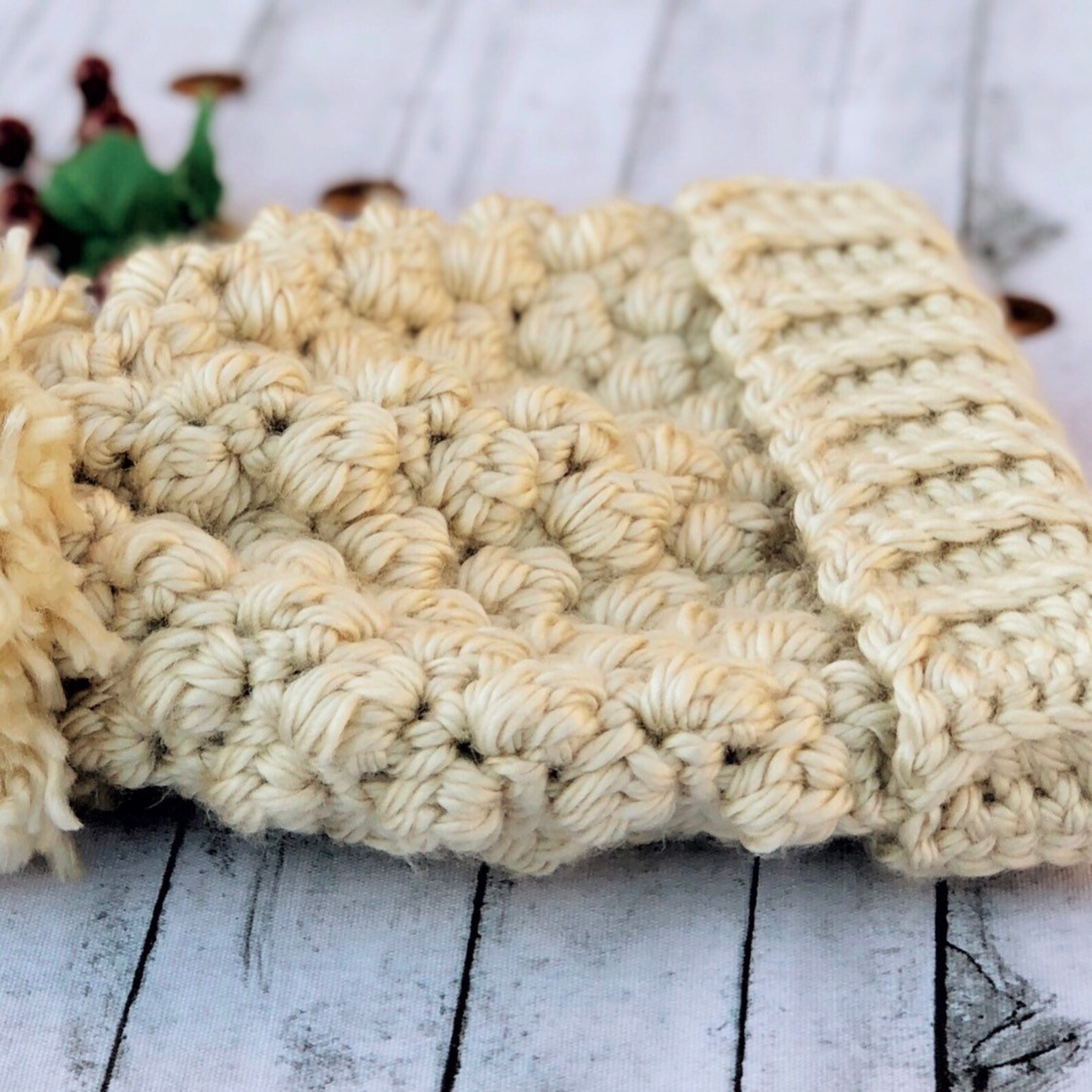 Heather Beanie Crochet Pattern – Berry Stitch Pom Pom Hat (PDF Pattern ...