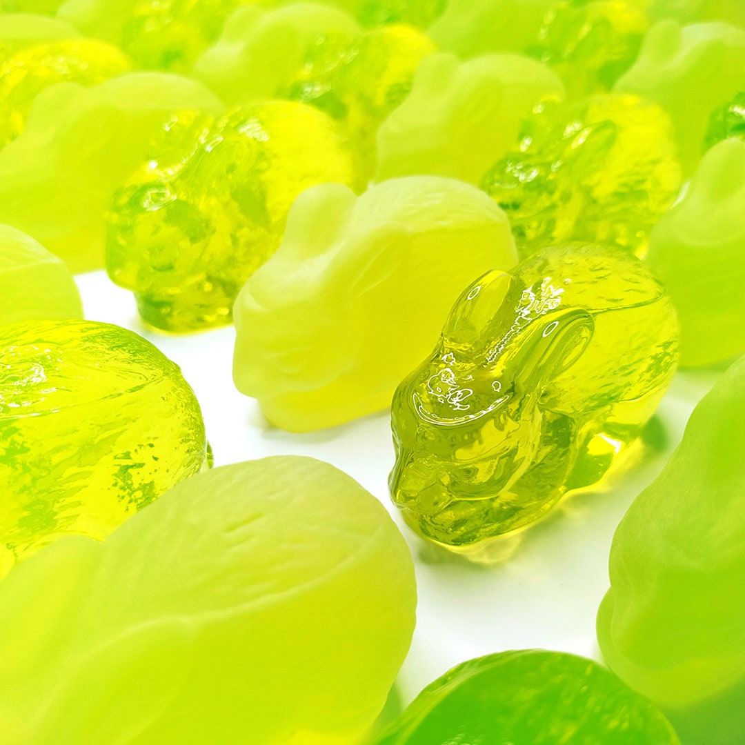 Uranium Glass Czech Figurine Rabbit Uranium Yellow Green - Bohemian ...