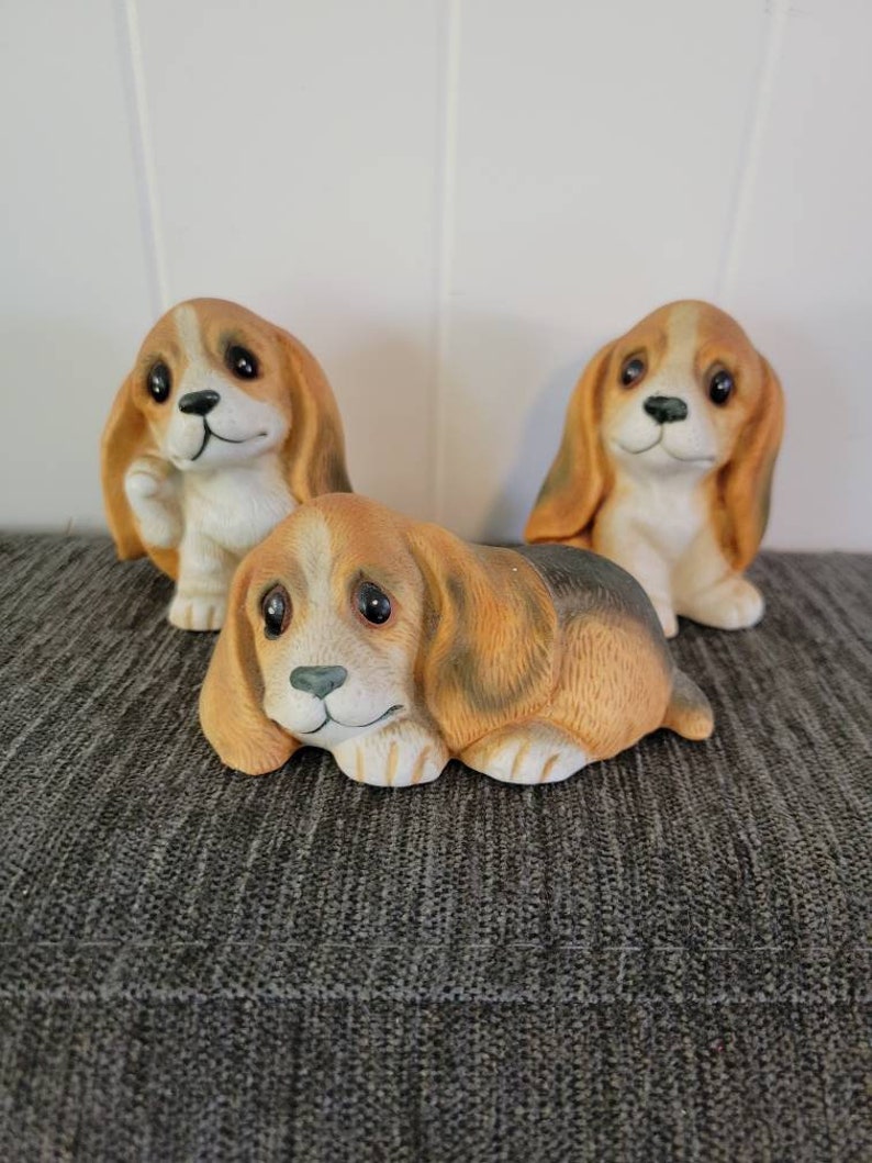 Vintage Basset Hound Figurines - Etsy