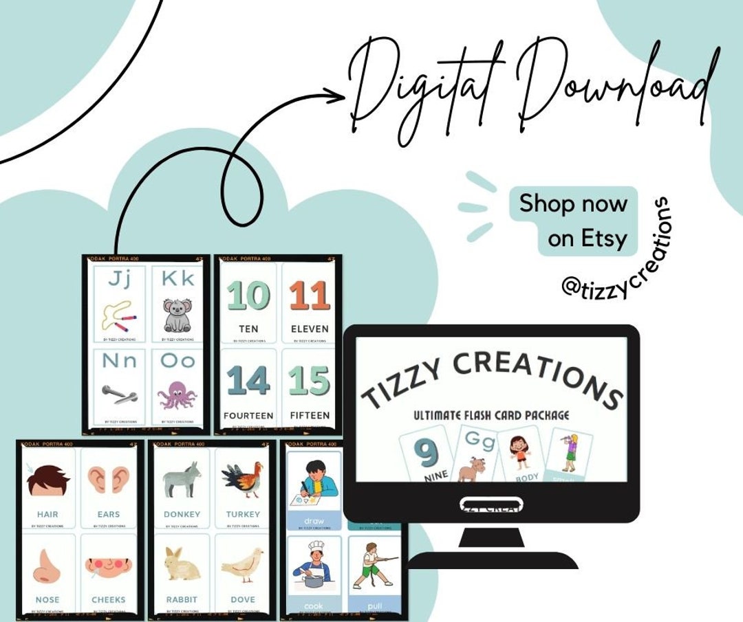 Ultimate Flash Card Package Kit Template Digital Download - Amplify ...