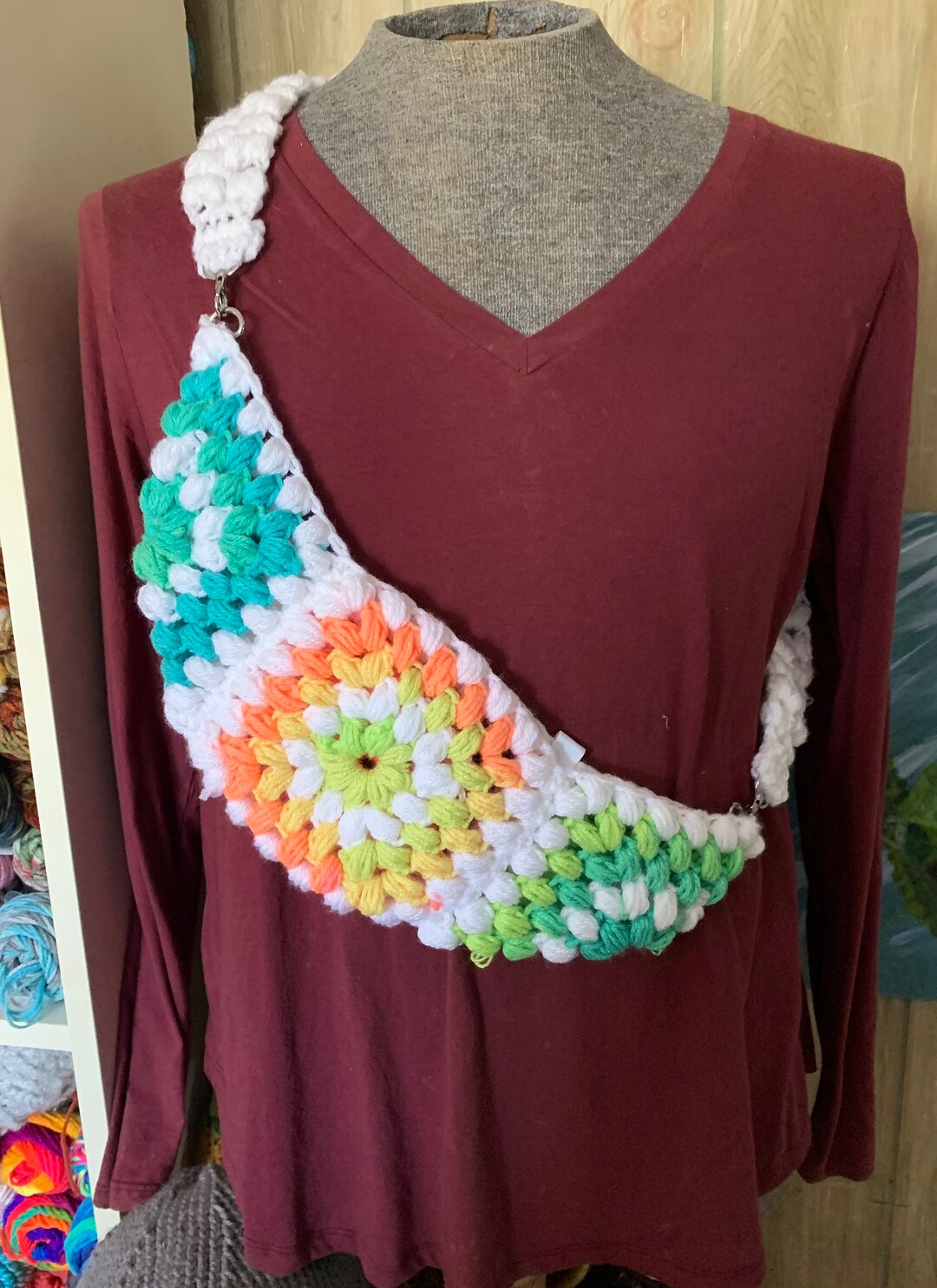 Handmade Crochet Sling Bag - Etsy