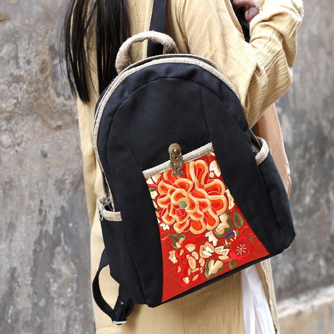 Miya's Original Ethnic Hmong Embroidered Bag Backpack Shoulderbag Pure ...