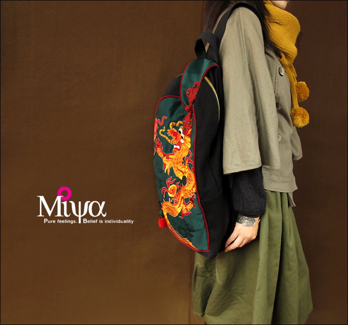 Miya's Original Ethnic Hmong Embroidered Backpack Dragon of Prosperity ...