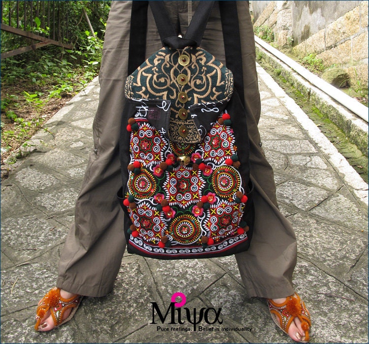 Miya's Original Ethnic Hmong Embroidered Backpack Enchanted Eyes - Etsy