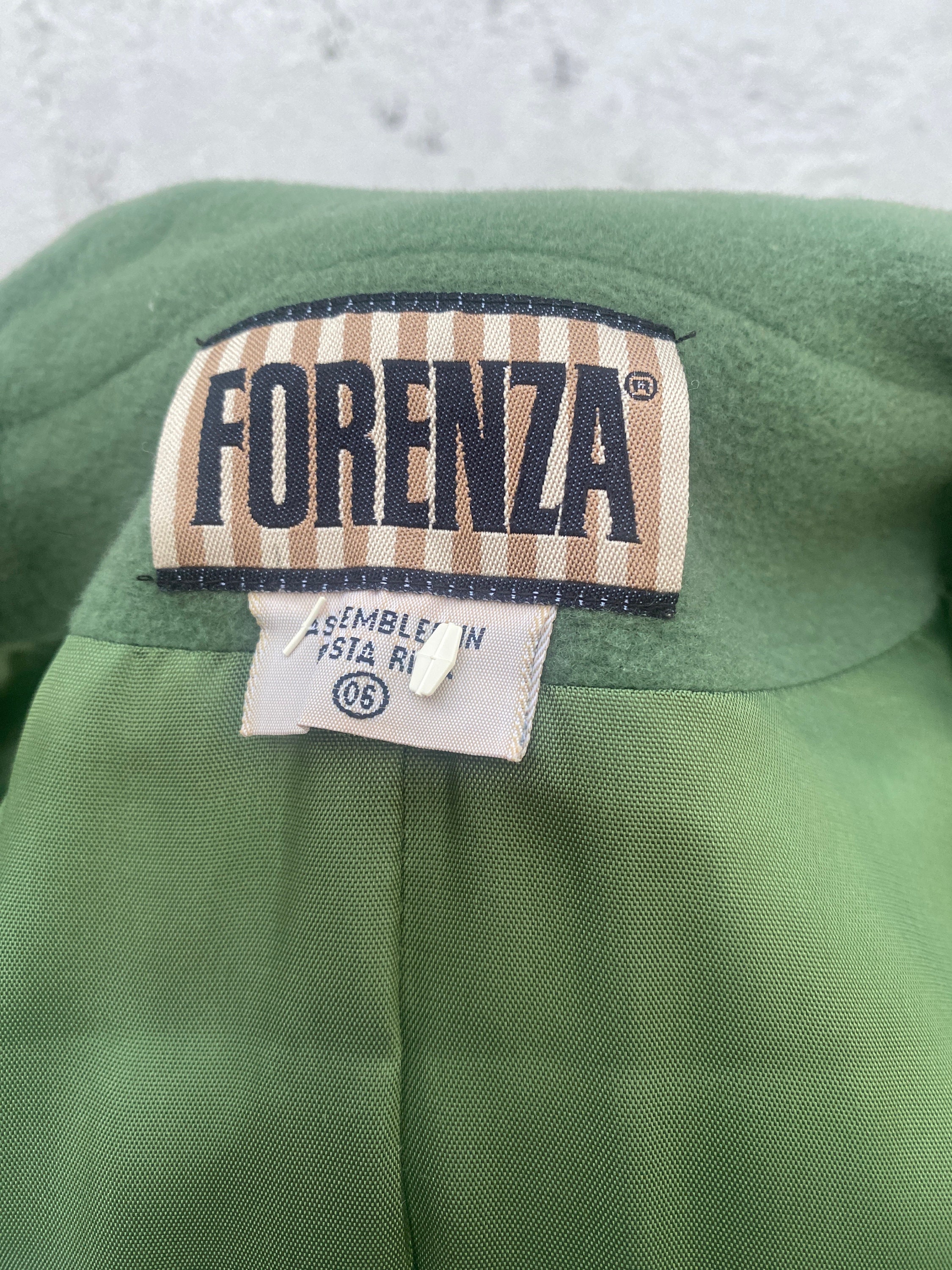 1980's Green Forenza Oversized Wool Cashmere Blend Blazer With ...