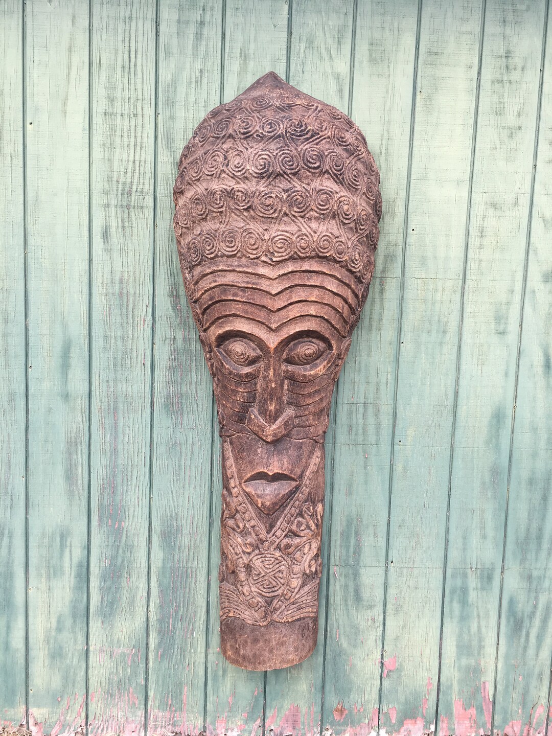 SHIPPING NOT INCLUDED, Huge Carved African Wall Mask, Large Asian ...