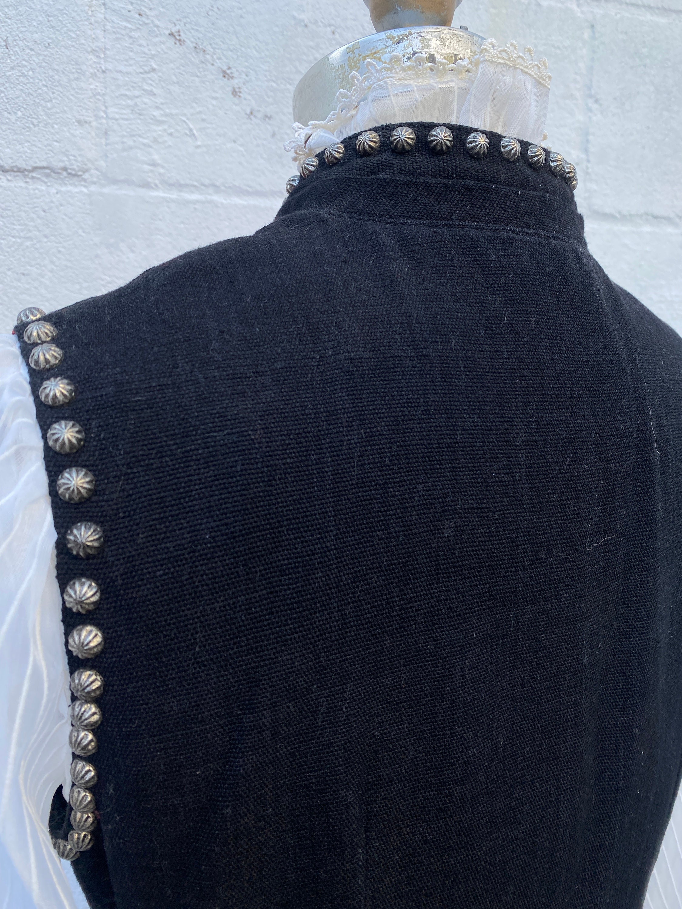 Red & Black Serape Rodeo Pioneer Ware Southwestern Vest, Mexican Tribal ...