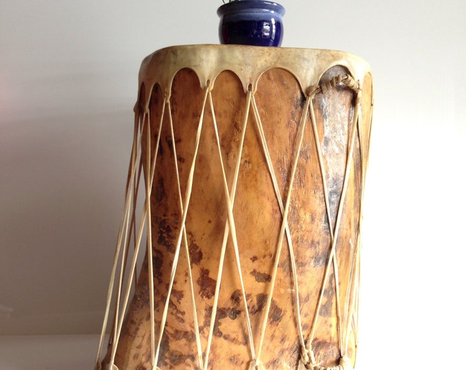 Large Handmade Native American Drum, Drum Side Table, New Mexico Pow ...