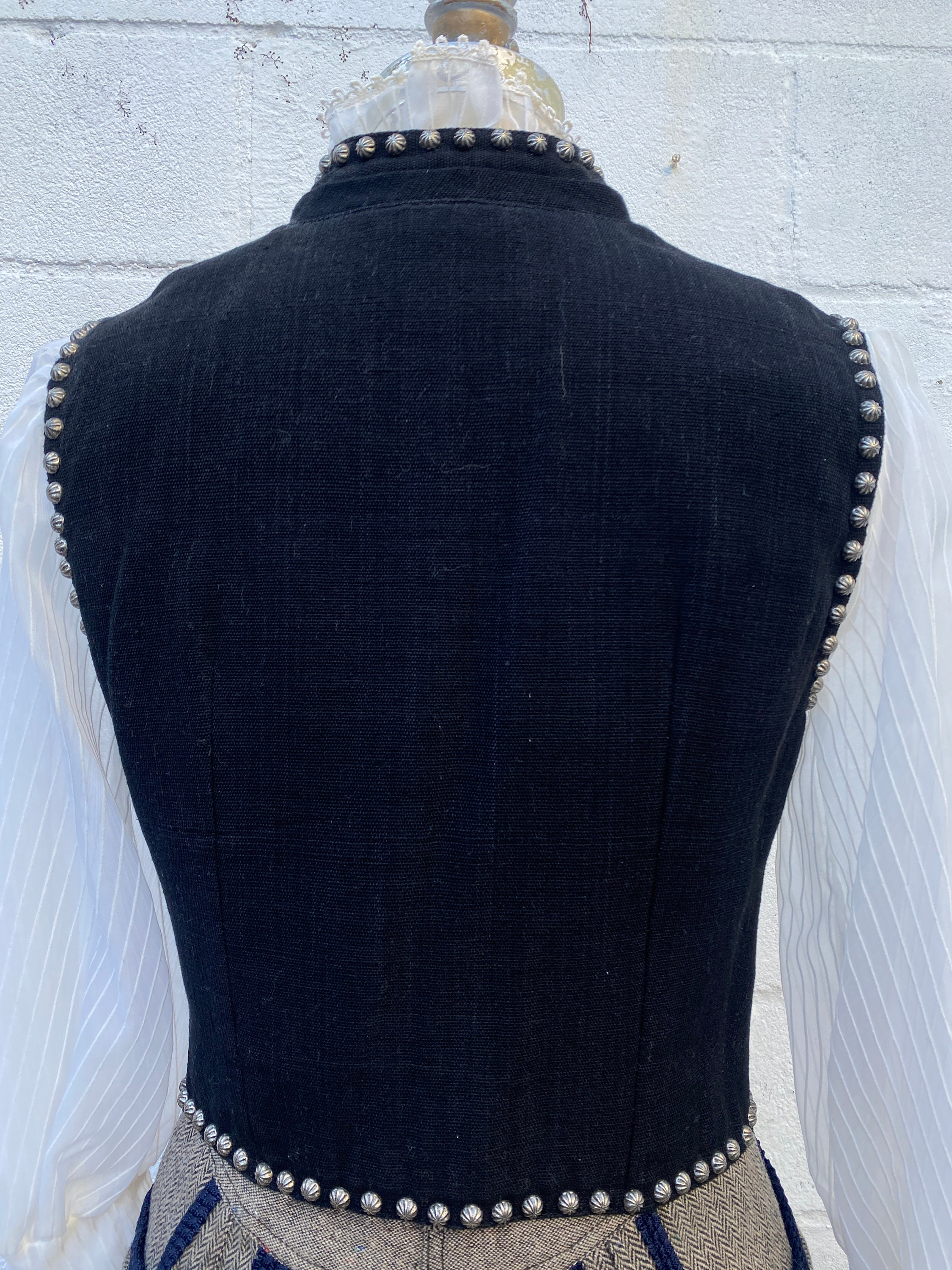 Red & Black Serape Rodeo Pioneer Ware Southwestern Vest, Mexican Tribal ...