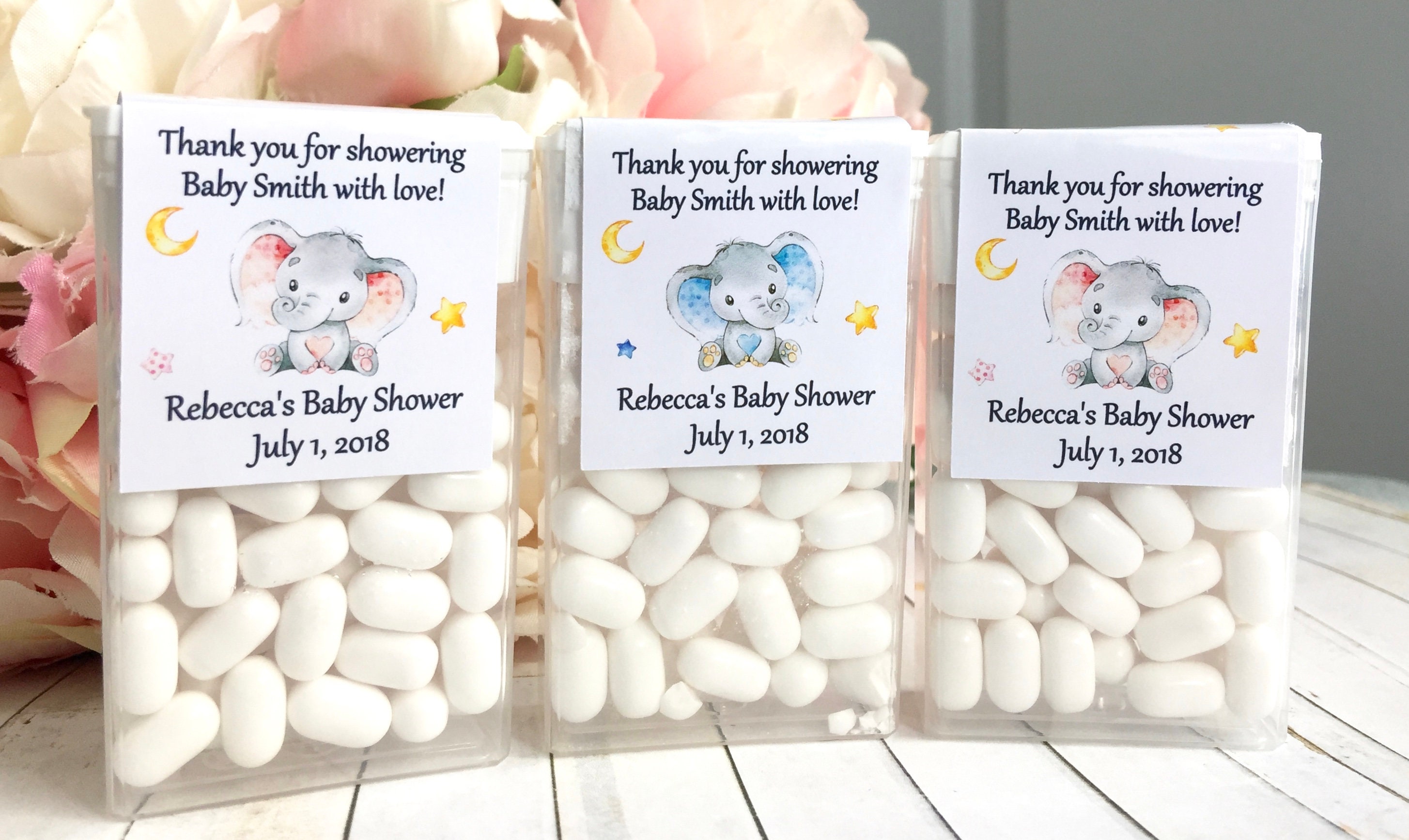 Baby Elephant Baby Shower Favor Label Tic Tac Labels Tic Tac | Etsy