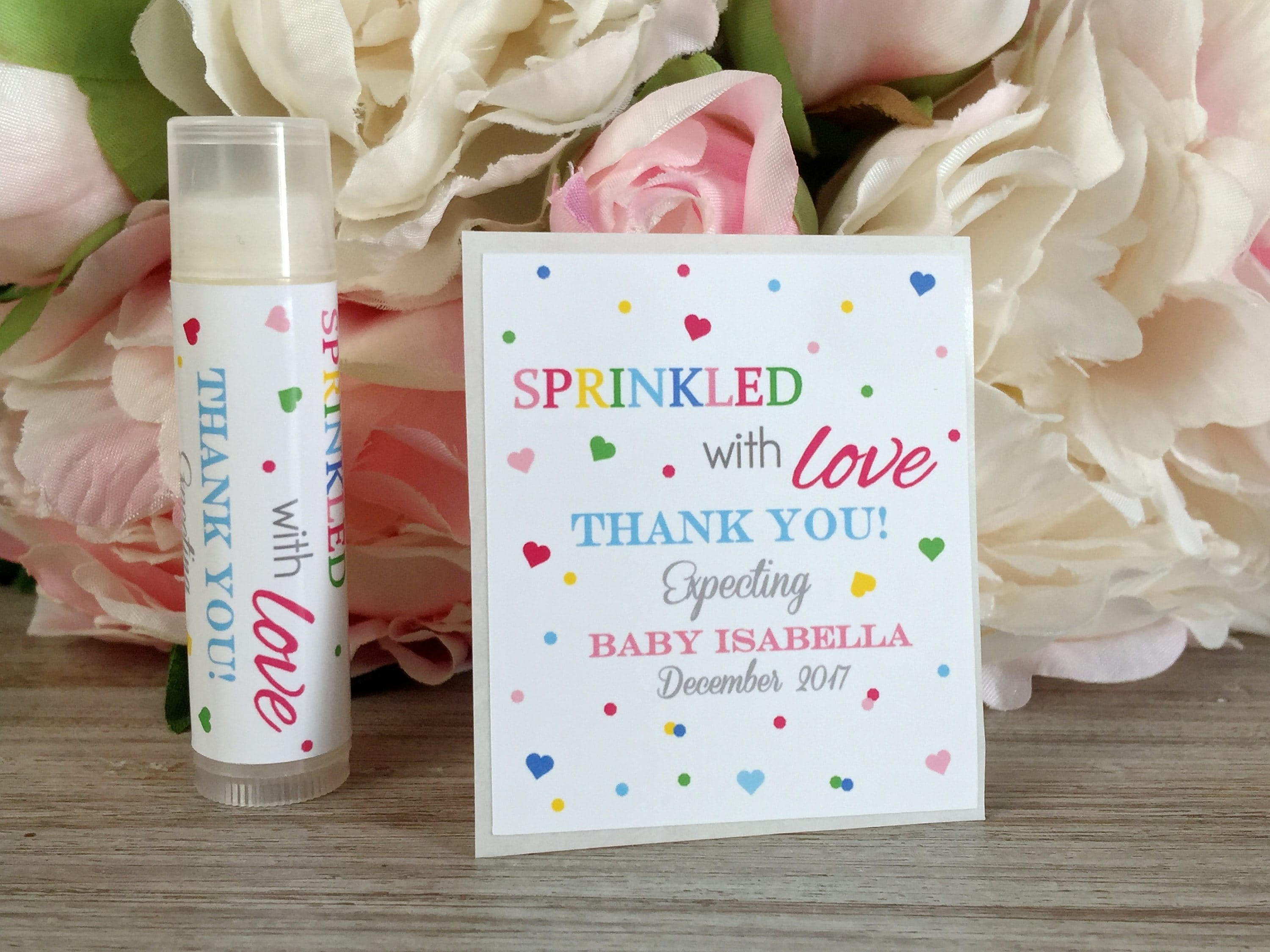 Sprinkled with love baby shower favor label Baby sprinkle | Etsy