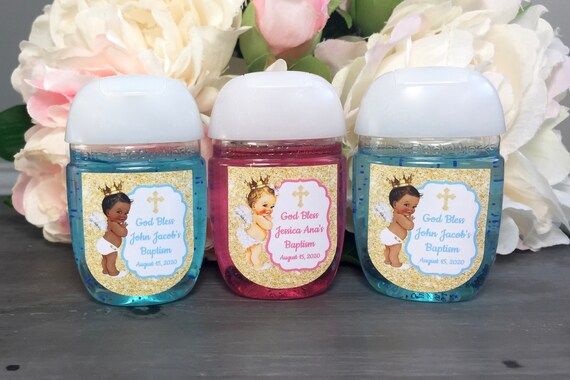 Angel Baptism Favor Labels Mi Bautizo Sticker Hand Sanitizer | Etsy