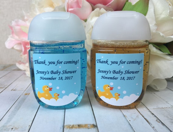 Rubber ducky baby shower favor labels, yellow duck baby shower favor ...